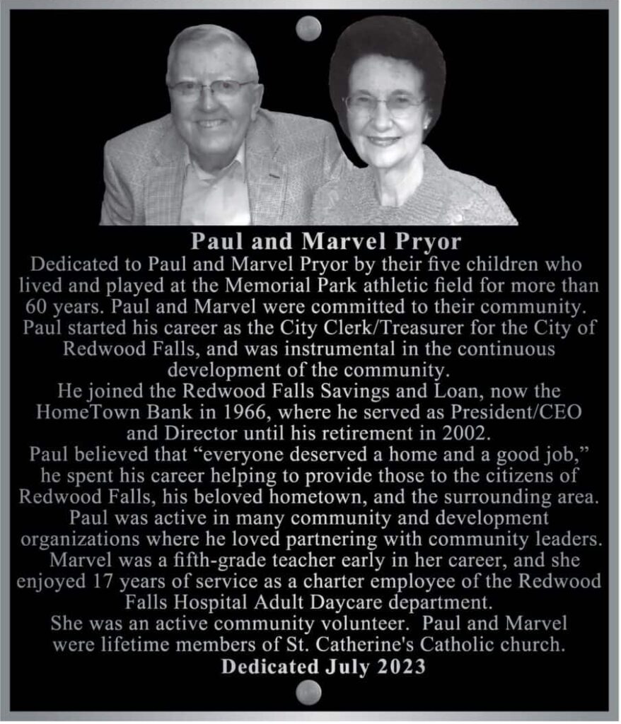 Pavilion Gifted by Pryor Family | City of Redwood Falls Business and ...